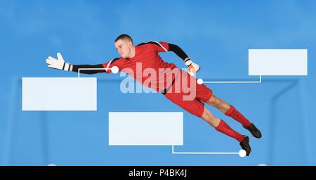 Blank infographic panels and soccer goalkeeper Stock Photo - Alamy