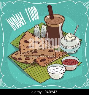 Hand drawn sketch of Chapati bread. Vector drawing of Flatbread food ...