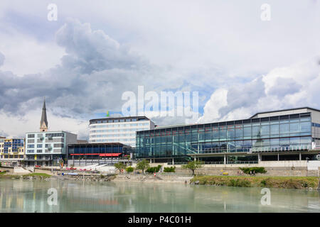 Villach: river Drau (Drava), Congress Center Villach, , Kärnten ...