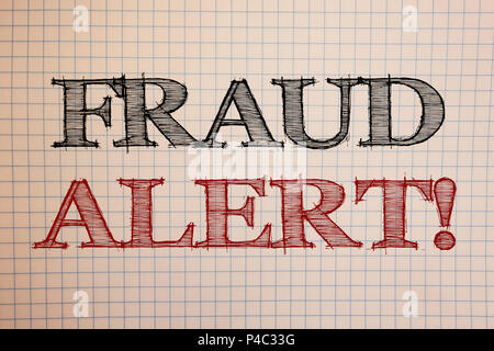 Text sign showing Fraud Alert Motivational Call. Conceptual photo ...