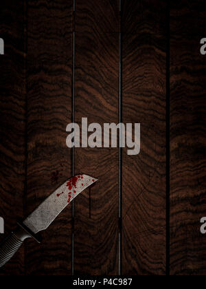 3D render of a bloody knife on a bloodstained grunge background Stock ...