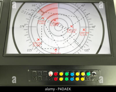 Monitor control tower aviation in room airport Stock Photo - Alamy