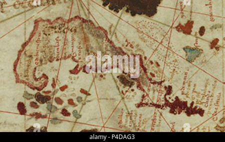 3 1500 mapa de Juan de la Cosa - Española Jamaica Puerto Rico Stock ...