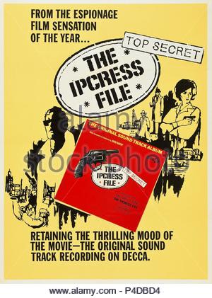 THE IPCRESS FILE poster for 1965 Rank film with Michael Caine Stock ...