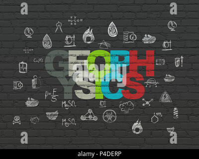 Science concept: Geophysics on wall background Stock Photo - Alamy