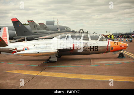 French two-seat jet trainer Fouga Magister (CM.170) during a ...