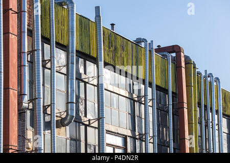 ventilation and conditioning tubes on industrial building facade Stock ...