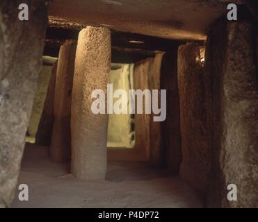 DOLMEN DE LA CUEVA DE LA MENGA. Location: CUEVA DE LA MENGA Stock Photo ...