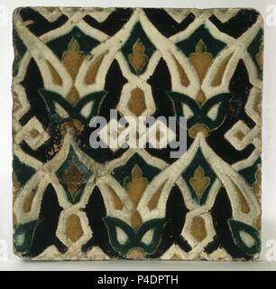 AZULEJO TOLEDANO DE ARISTA CON FLORES DE CARDO E INFLUENCIA GOTICA ...