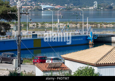 The Floating Bridge and Causeway at Lefkada Stock Photo - Alamy