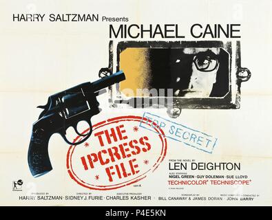 THE IPCRESS FILE poster for 1965 Rank film with Michael Caine Stock ...