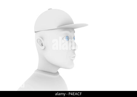 Funny Man in the baseball cap, 3d rendering cartoon illustration Stock ...