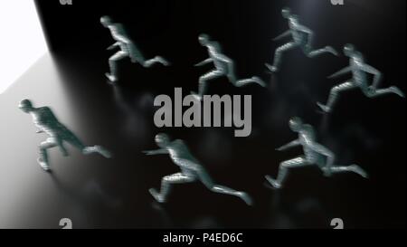 Computer graphics of running men | usage worldwide Stock Photo - Alamy