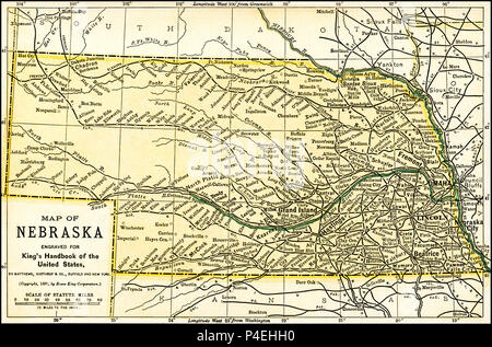Map of Nebraska Stock Photo - Alamy