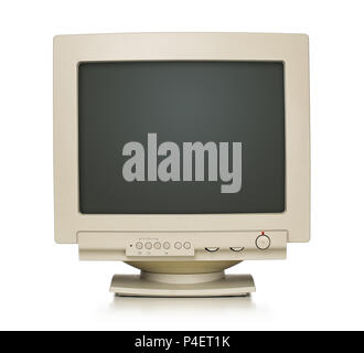 Old Retro Vintage Pc Crt Cathode Monitor Display isolated on white ...