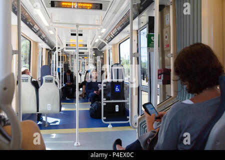 Inside Edinburgh Tram Interior, Scotland, UK Stock Photo - Alamy