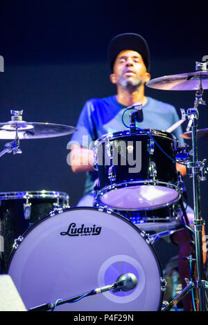Wetzlar, Germany. 16th June, 2018. Chuck Treece, American drummer, is ...