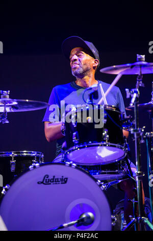 Wetzlar, Germany. 16th June, 2018. Chuck Treece, American drummer, is ...