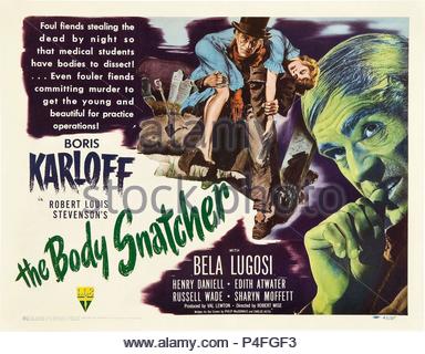 THE BODY SNATCHER Poster for 1945 RKO film with Boris Karloff Stock ...