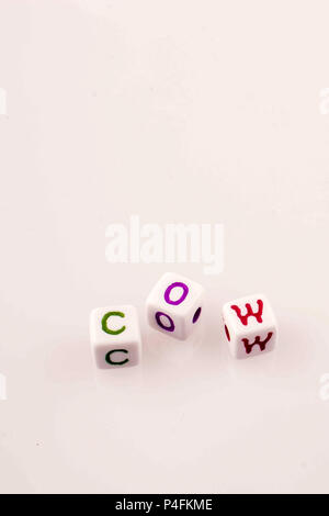 colorful cubic letters of alphabet form the word ''cow'' Stock Photo ...
