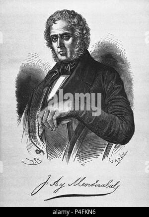 RETRATO DE JUAN ALVAREZ MENDIZABAL - S XIX. Author: Antonio Maria ...