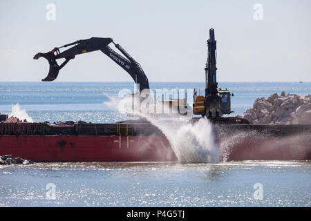 New stone groyne for coastal protection Stock Photo - Alamy