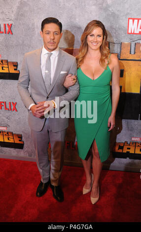 (L-R) Theo Rossi and Meghan Rossi attend the 'Luke Cage' Season 2 New ...