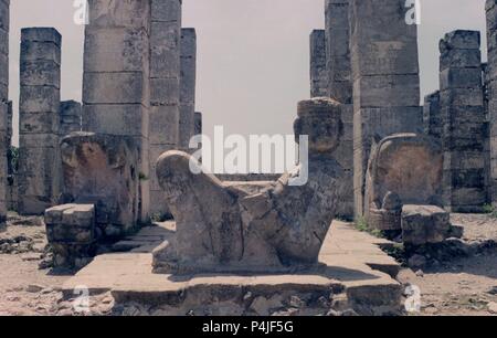 CHAC-MOOL (ARTE TOLTECA). Location: TEMPLE OF THE WARRIORS, CHICHEN ...
