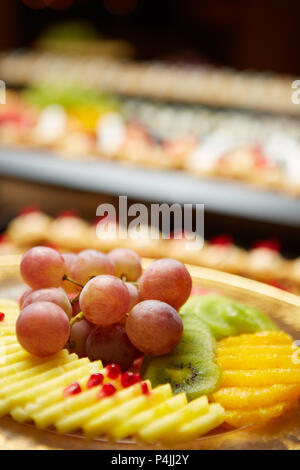Plate with mixed fruits. Shallow dof Stock Photo - Alamy