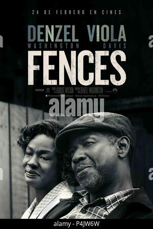FENCES 2016 Paramount Pictures film with Denzel Washington Stock Photo ...
