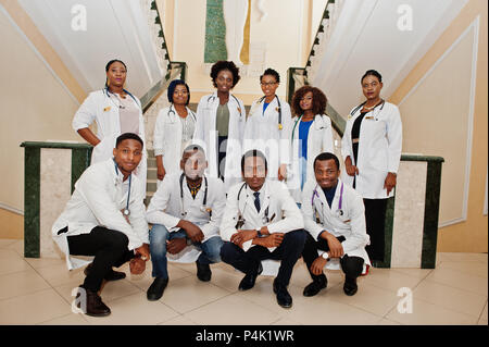 Group of african doctors students inside medical university Stock Photo ...