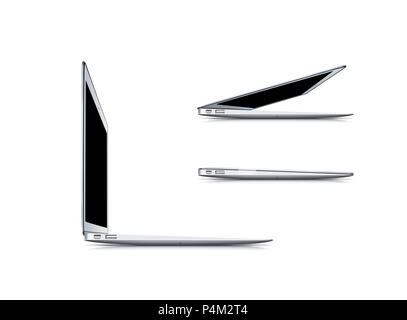 Blank white opened and closed notebook mockup set, isolated, 3d ...