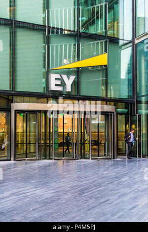 The Ernst & Young office in London, United Kingdom. EY is a ...