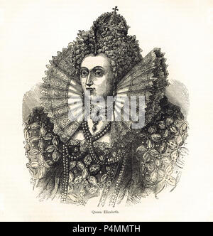 Queen Elizabeth I of England and Ireland, 1533-1603. From Woodburn’s ...