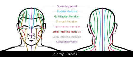 Acupressure points on face Stock Photo - Alamy