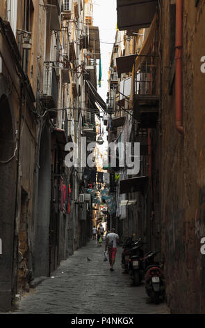 Narrow pedestrian street in Naples Stock Photo - Alamy