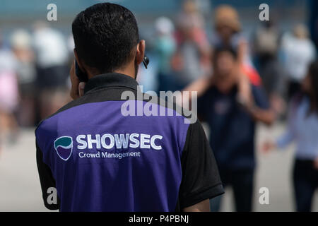 A Showsec employee seen at an event in Cardiff, Wales, UK Stock Photo ...