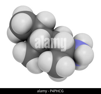 Methylhexanamine, methylhexamine, dimethylamylamine, DMAA molecule. It ...