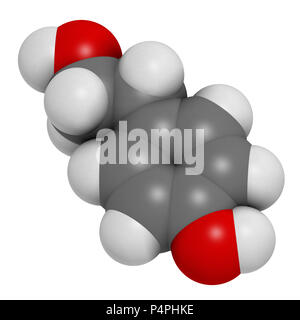 Tyrosol olive oil antioxidant molecule. 3D rendering. Atoms are ...