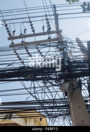 Overhead Cables Thailand Stock Photo - Alamy