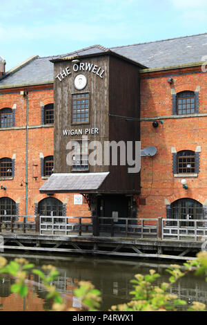 Wigan Pier, made famous by George Orwell, in Lancashire in NW England ...