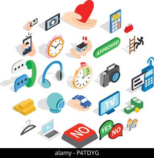 Operator icons set, isometric style Stock Vector Image & Art - Alamy