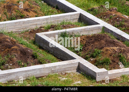 Building construction real property of trenches dug in ground and ...