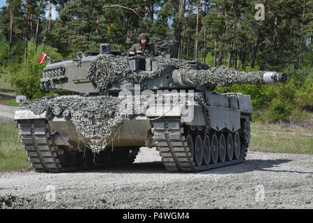 Austrian Leopard 2A4 tank crews conduct the vehicle identification lane ...