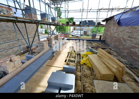 Steel supports for a first storey extension Stock Photo - Alamy
