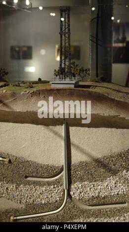 Oil and gas platform model scale. Energy industry. Petroleum ...