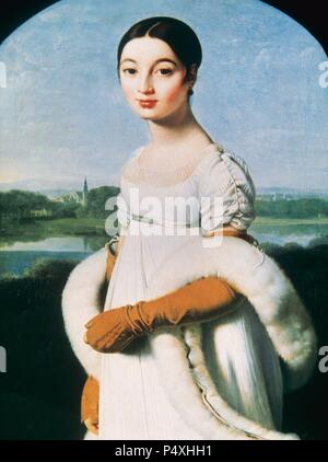 Ingres oil painting of Mademoiselle Caroline Riviere by Jean Auguste ...