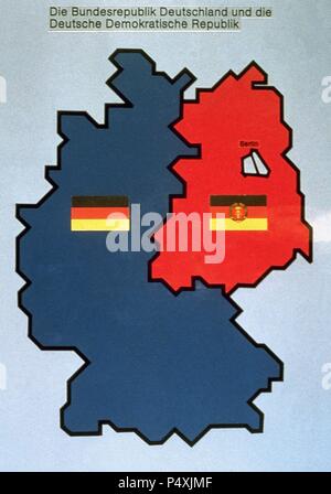 History of Germany (1949-1990). Map of the Federal Republic of Germany ...