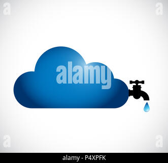 Raining cloud. water fosset. vector illustration design over white ...