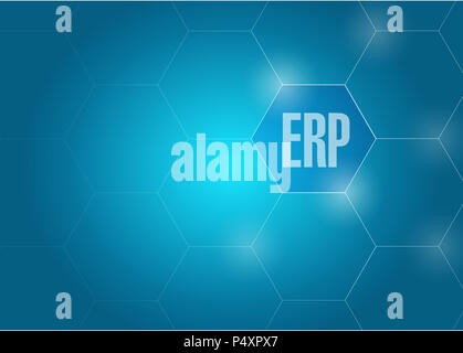 ERP link diagram concept, illustration over a blue background Stock ...